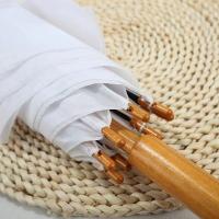 China Customized Color Umbrellas in Spain with Long Fiberglass Frame and Wooden Handle for sale
