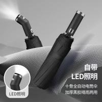 China Custom Logo Printed LED Flashlight Umbrella Double Ribs and Anti-UV Windproof Design for sale