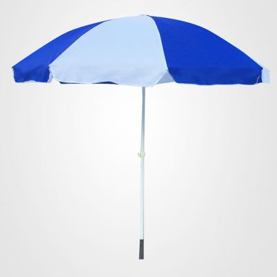 China Travel Occasion Sun Beach Umbrella with Push Button Tilt and Custom Logo Printing for sale