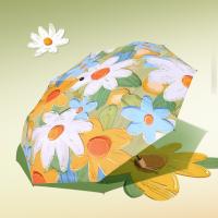 China Logo Print 3 Fold Auto Sun Shade Umbrella for Fashionable Travel and Rain Protection for sale