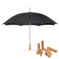 China Eco-friendly RPET Cork Handle Wooden Straight Golf Umbrella for Customized Branding for sale