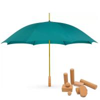 China Eco-friendly RPET Cork Handle Wooden Straight Golf Umbrella for Customized Branding for sale