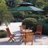 China Plastic Tips Wooden Beach Patio Cafe Garden Swimming Pool Outdoor Restaurant Umbrella All in 1 for sale