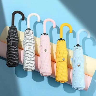 China Girls' Three-folding Sunblock Umbrella with UV Protection and Dual-purpose Function for sale