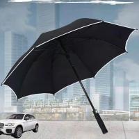 China Industry Manual Control Reflective Advertising Golf Umbrella with Fiberglass Ribs for sale
