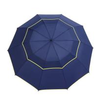 China Solid Color Business Umbrella with Printing Logo Double Folding Design Open Diameter 106cm for sale