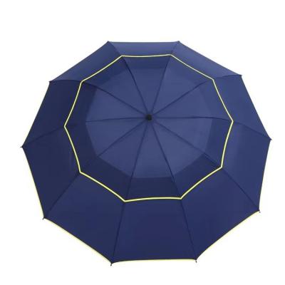 China Solid Color Business Umbrella with Printing Logo Double Folding Design Open Diameter 106cm for sale
