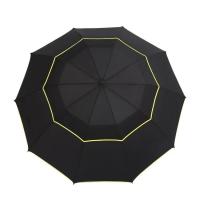 China Solid Color Business Umbrella with Printing Logo Double Folding Design Open Diameter 106cm for sale