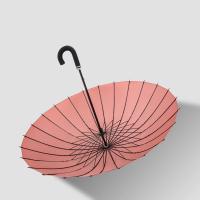 China Long Handle Umbrella Fiberglass Frame Rain Umbrella with Creative Color Changing Design for sale