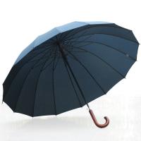 China 27 Inch 16 Ribs Golf Straight Umbrella with Wooden Handle Personalized Customized Item for sale