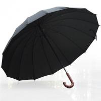 China 27 Inch 16 Ribs Golf Straight Umbrella with Wooden Handle Personalized Customized Item for sale