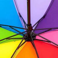 China Custom Logo Printed Black Metal Frame 3 Folding Windproof Rainbow Color Fashion Umbrella for sale