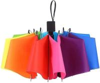 China Custom Logo Printed Black Metal Frame 3 Folding Windproof Rainbow Color Fashion Umbrella for sale