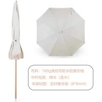 China Customized Printing Wooden Patio Umbrella with Tassels Customer's Logo Customization for sale