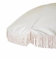 China Travel-Friendly Fringed Beach Sun Parasol with Cotton Tassels and All-in-1 Function for sale