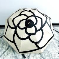 China Stay Protected in Style Camellia UV Protection Three-Folding Umbrella for Korean Women for sale