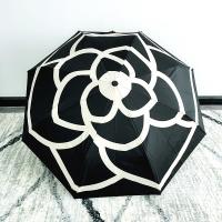 China Stay Protected in Style Camellia UV Protection Three-Folding Umbrella for Korean Women for sale