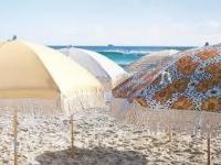 China Aluminum Frame UV Sun Protect Outdoor Parasol Garden Umbrella with Custom Logo and Fringe for sale