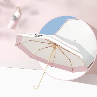 China Customized Curved Handle Sunshade Umbrella UV Protection Compact and Portable for Women for sale