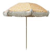 China Tourist Attraction Must-Have Outdoor Tassel Beach Umbrella with Umbrellas Base for sale