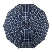 China Travel-Ready 65cm Three-Fold Plaid Couple Umbrella Set Advertising with Logo Printing for sale