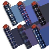 China Travel-Ready 65cm Three-Fold Plaid Couple Umbrella Set Advertising with Logo Printing for sale