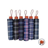 China Travel-Ready 65cm Three-Fold Plaid Couple Umbrella Set Advertising with Logo Printing for sale
