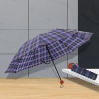 China Travel-Ready 65cm Three-Fold Plaid Couple Umbrella Set Advertising with Logo Printing for sale