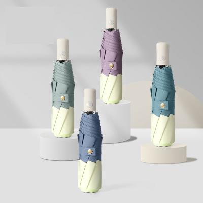China Korean Style Three Fold Umbrella with Fiberglass Shaft and Self-Opening Function for sale