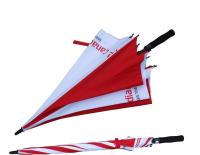 China 8 Ribs Fiberglass Windproof Red and White Golf Umbrella with Customized Logo Printing for sale