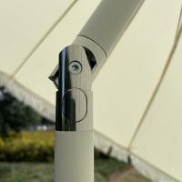 China White Power Coated Steel Frame Large Outdoor Beach Umbrella with Tassels and Sunshade for sale