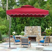 China All in 1 Function White Power Coated Steel Frame Sunshade Umbrella with Tassels for sale
