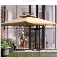 China All in 1 Function White Power Coated Steel Frame Sunshade Umbrella with Tassels for sale
