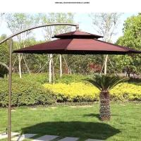 China All in 1 Function White Power Coated Steel Frame Sunshade Umbrella with Tassels for sale