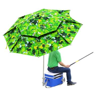China Double Leaf Reinforced 2 M 2.4 M Folding Universal Rain Protection Sunscreen Umbrella for sale