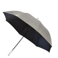 China Plastic Coating Handle Long Double Titanium Silver Automatic Golf Umbrella for Outdoor for sale