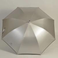 China Plastic Coating Handle Long Double Titanium Silver Automatic Golf Umbrella for Outdoor for sale