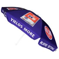 China 2.4 Meters Open Diameter Customized Logo Pongee Beach Umbrella for Outdoor Advertising for sale