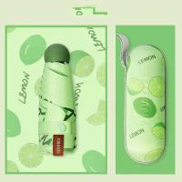 China Customized 5 Folding Mini Pocket Umbrella Sunblock UV Sunshade Capsule Fruit Sun Umbrella for sale