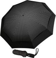 China End Advertising Three Fold Umbrella with Golden Metal Ribs and Automatic Folding for sale