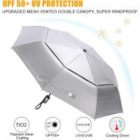 China Double Breathable Triple Folding Umbrella End Advertising Gift with Polyester Fabric for sale