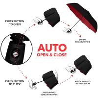 China Golden Coated Alloy Shaft Grade Automatic Advertising Gifts Three Folding Umbrellas for sale
