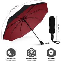 China Golden Coated Alloy Shaft Grade Automatic Advertising Gifts Three Folding Umbrellas for sale