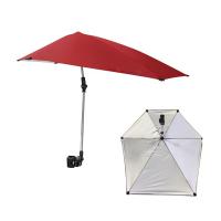 China 6 Rib Round Clip Sun Umbrella Swiveling UV Sunshade Sliver Coating and Customized Logo for sale