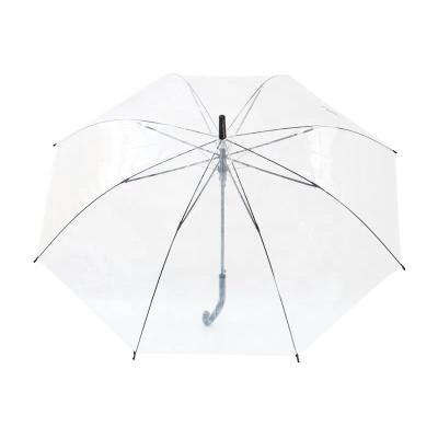 China Party Occasion Semi-automatic Plastic J Handle Umbrella with Transparent Clear Canopy for sale