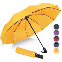 China Customized Logo Three Section Folding Umbrella Rain and Sun Dual- Steel Shaft Design for sale