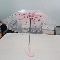 China Plastic J Handle Customized Professional POE Clear Compact Sakura Umbrella for Travel for sale