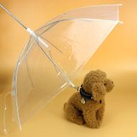 China Custom Foldable Waterproof White Transparent Pet Plastic Umbrella with Aluminum Handle for sale