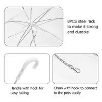 China Custom Foldable Waterproof White Transparent Pet Plastic Umbrella with Aluminum Handle for sale