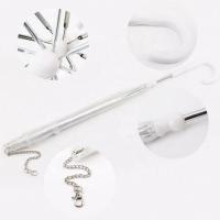 China Custom Foldable Waterproof White Transparent Pet Plastic Umbrella with Aluminum Handle for sale